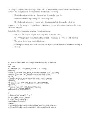 Programming Assignment UNIT 7 CS 1101 - PROGRAMMING ASSIGNMENT UNIT 7 ...