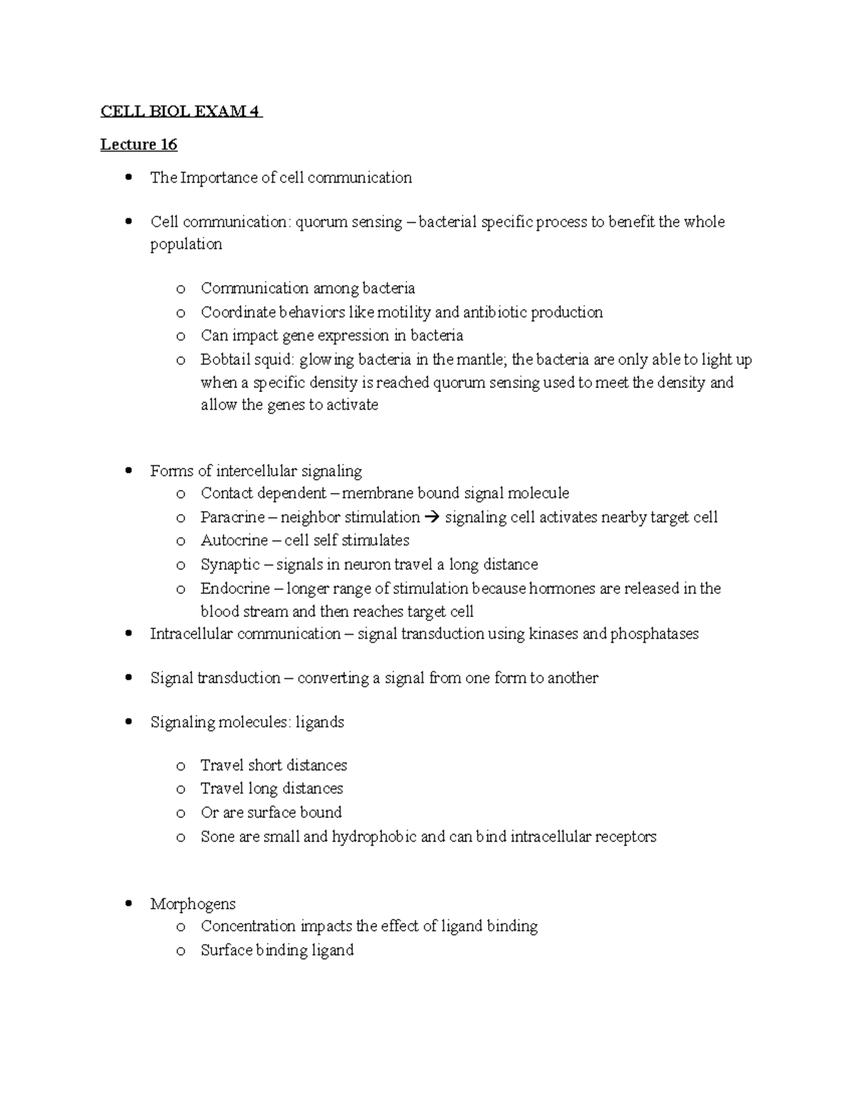 BIOL 251 Final Review - Cell Communication, Cell Cycle, and Stem Cells ...