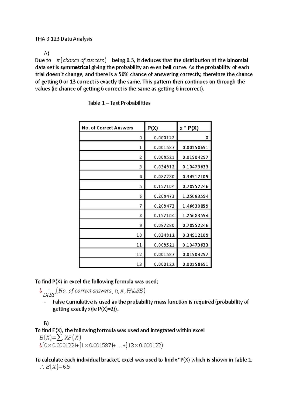 THA 3 - Take Home assignment 3. Got 10/10 - THA 3 123 Data Analysis A ...