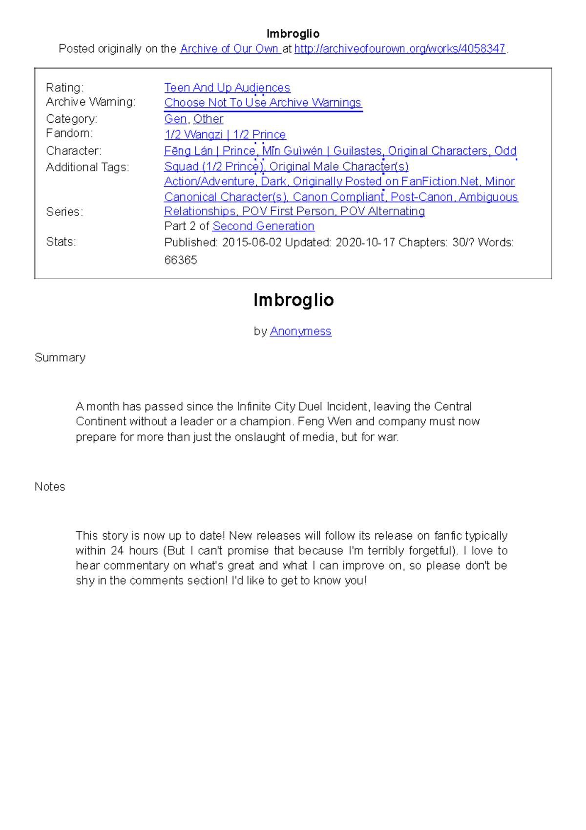 Imbroglio - HOPE IT HELPS - Imbroglio Posted originally on the Archive ...