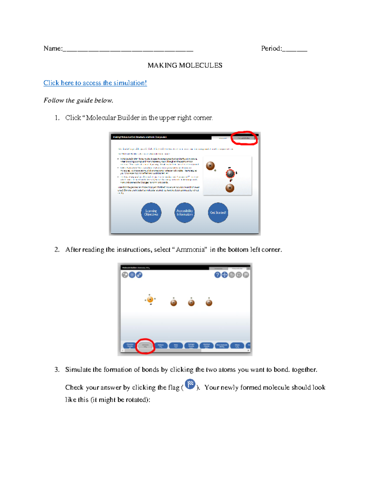 Making Molecules - Name:____________________________________ Period ...