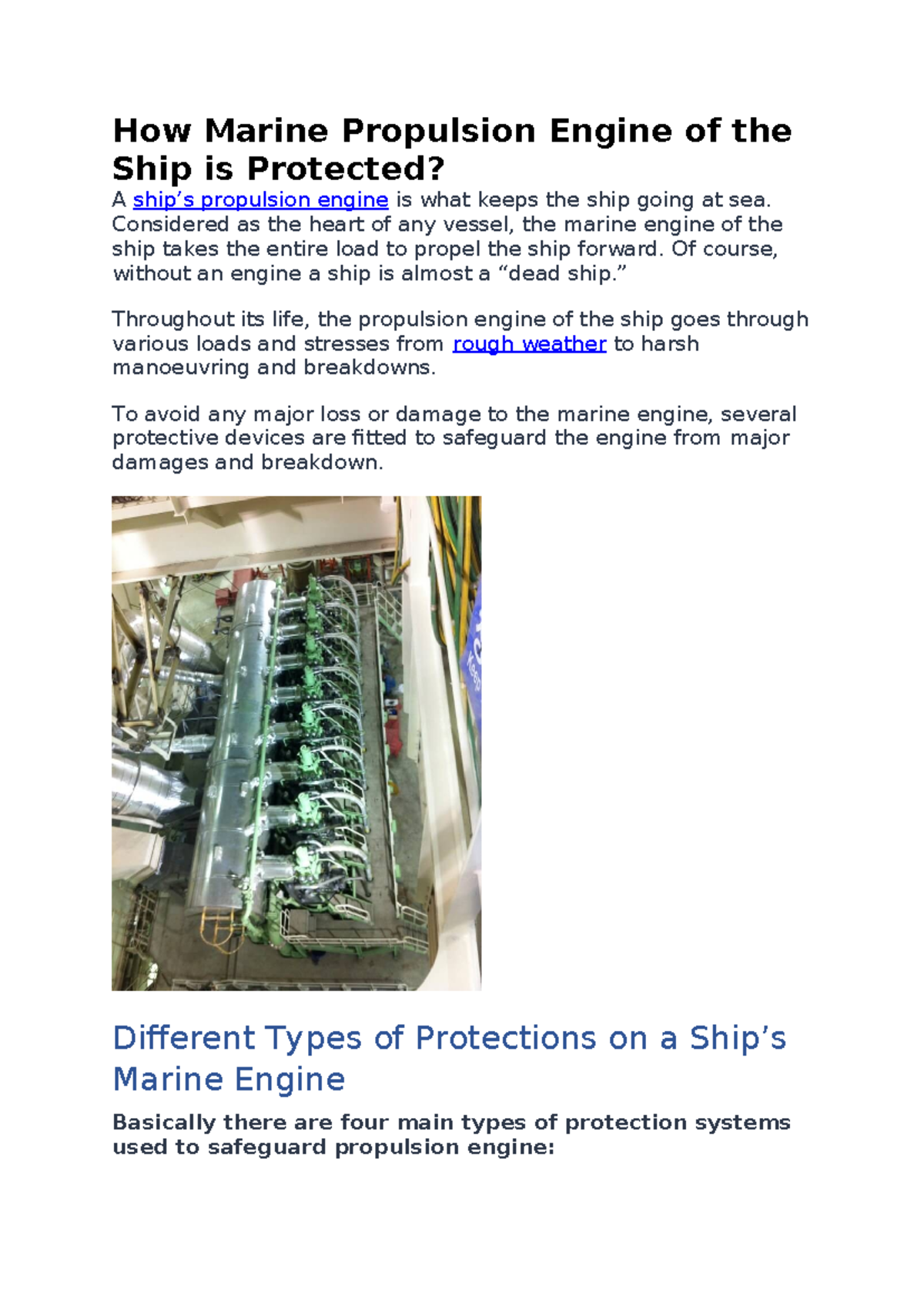 Alarms and trips - How Marine Propulsion Engine of the Ship is ...