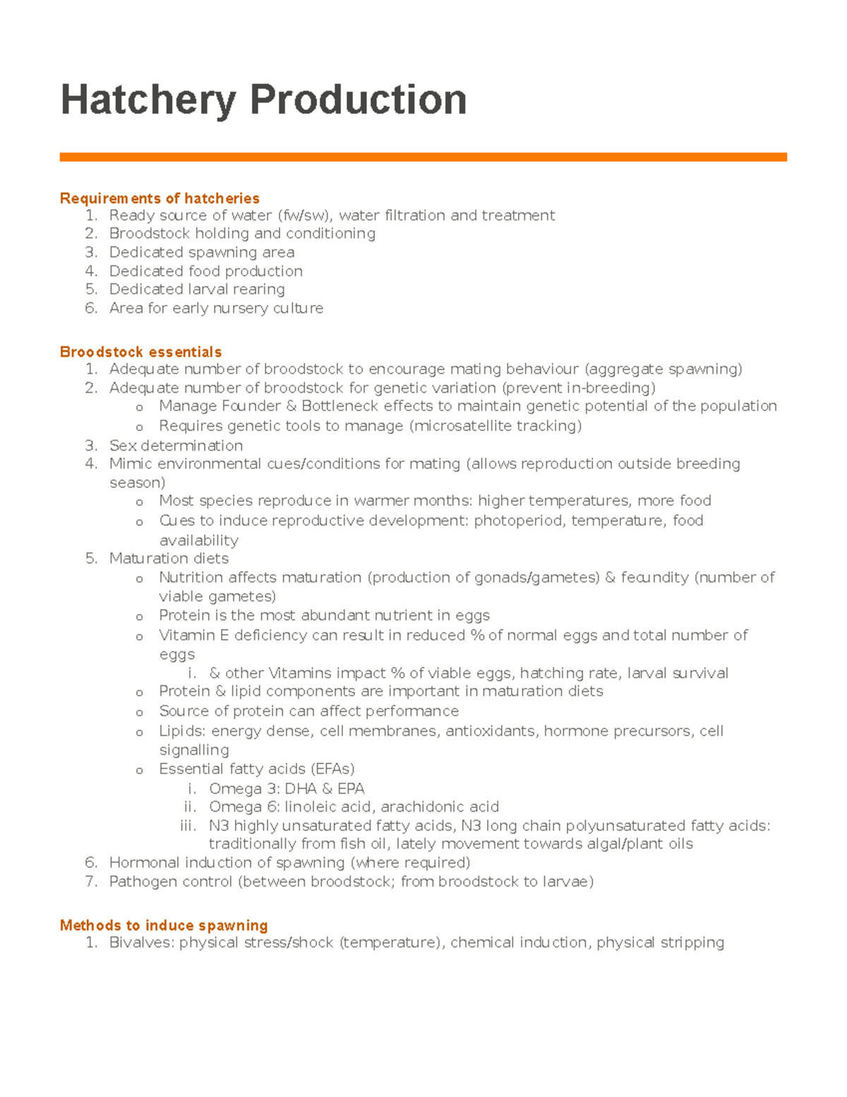 L4 Hatchery Production - Hatchery Production Requirements of hatcheries ...