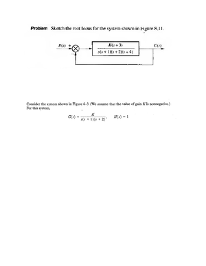 Lab 4 - Lab 4: Implementation of Block Diagram Reduction of a control system using MATLAB. - Studocu