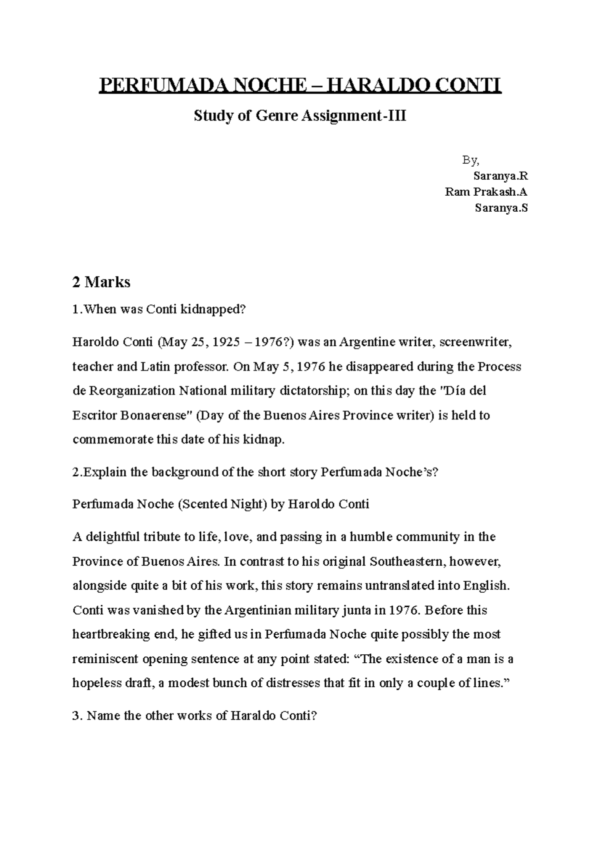 Study of genre perfumada noche - PERFUMADA NOCHE – HARALDO CONTI Study ...
