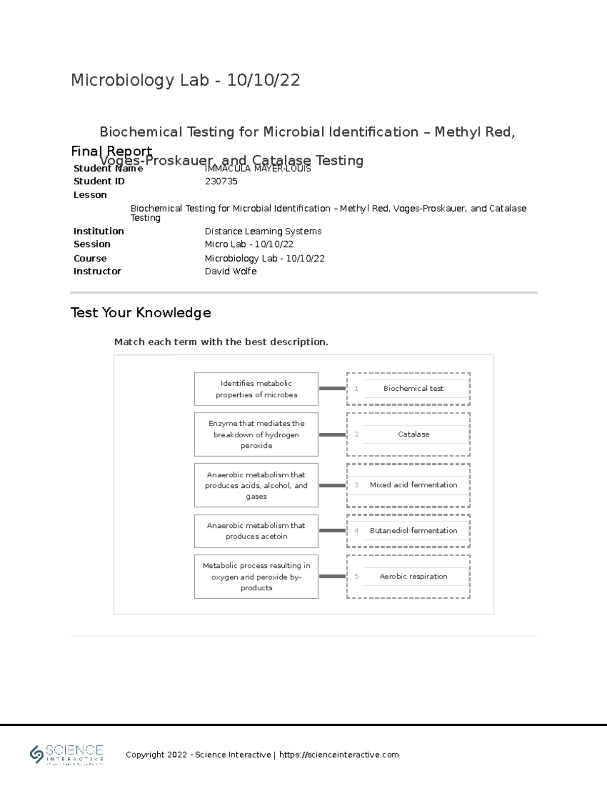 Microbiology Lab 101022 Biochemical Testingfor Microbial ...