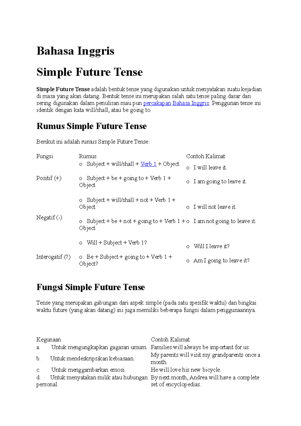 Basic English Structure - Simple Future Tense - Bahasa Inggris Simple Future Tense Simple Future ...