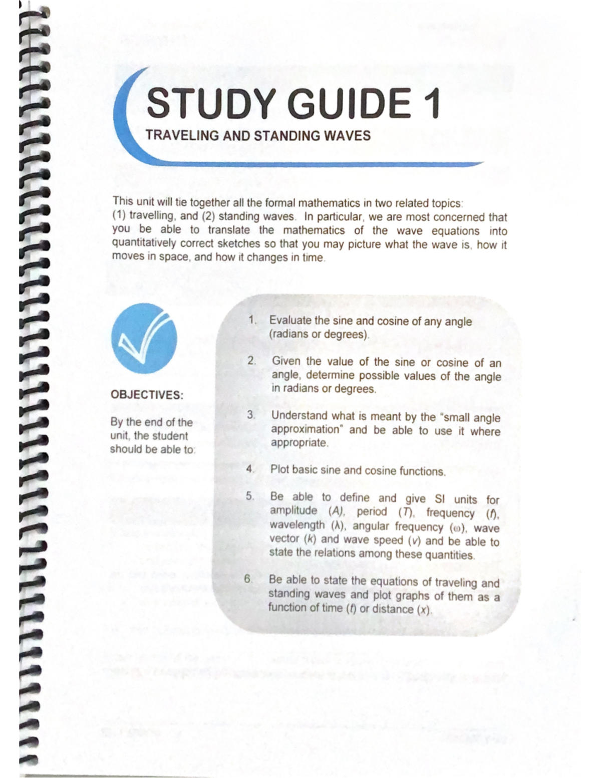 Study Guide 1-2 - text - STUDY GUIDE 1 TRAVELING AND STANDING WAVES ...