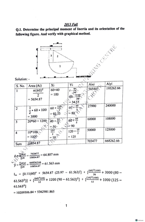 3 Hydrostatic-force tutorial-solution - Tutorial 3 Hydrostatic force on submerged bodies A ...