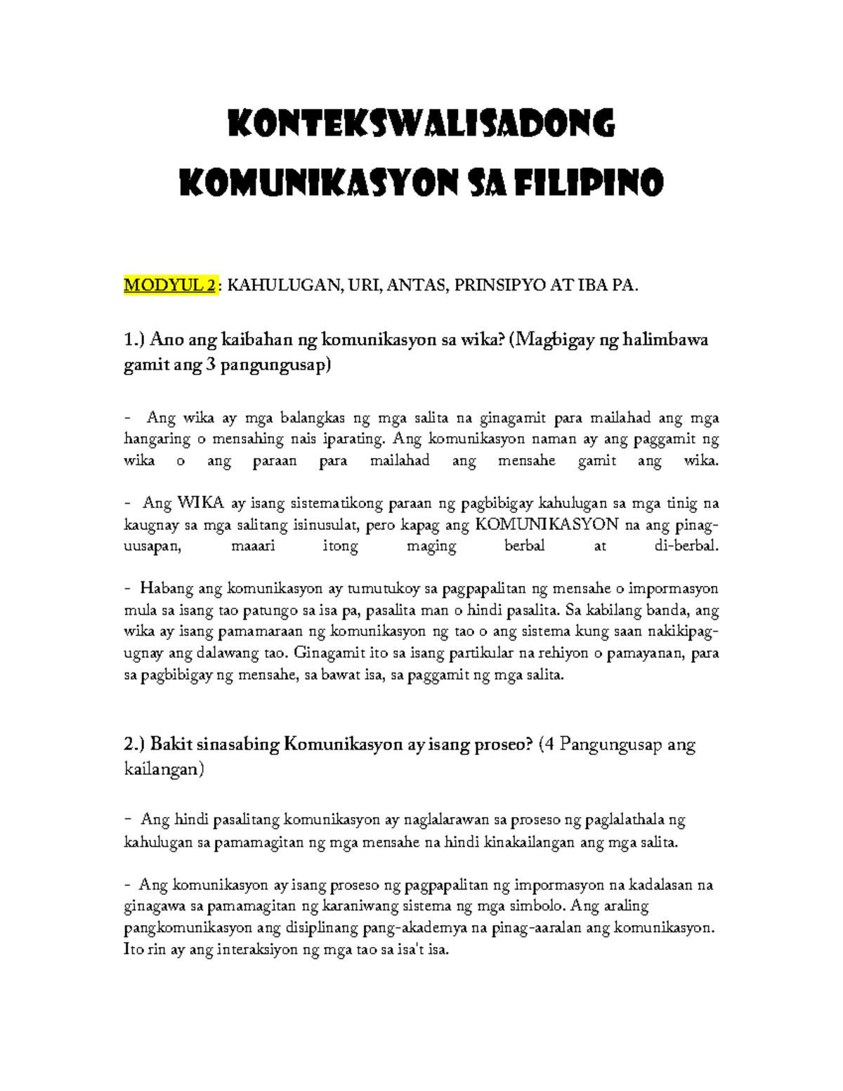 Komfil Modyul 2 Essay - Kontektwalisadong Komunikasyon sa Filipino ... Komfil Modyul 2 Essay - Kontektwalisadong Komunikasyon sa Filipino ...