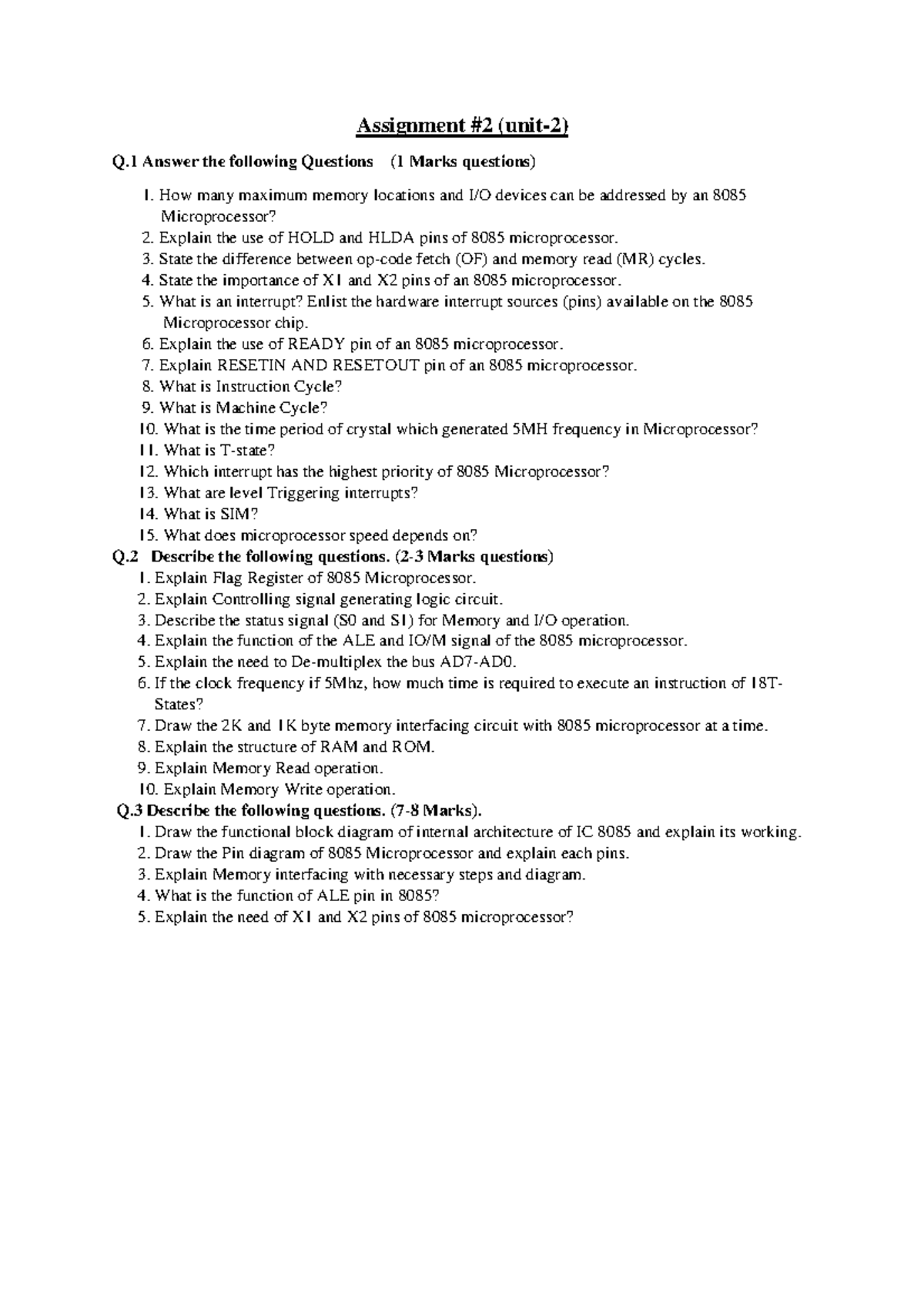 Assignment 2 - Pps - Assignment #2 (unit-2) Q Answer the following ...