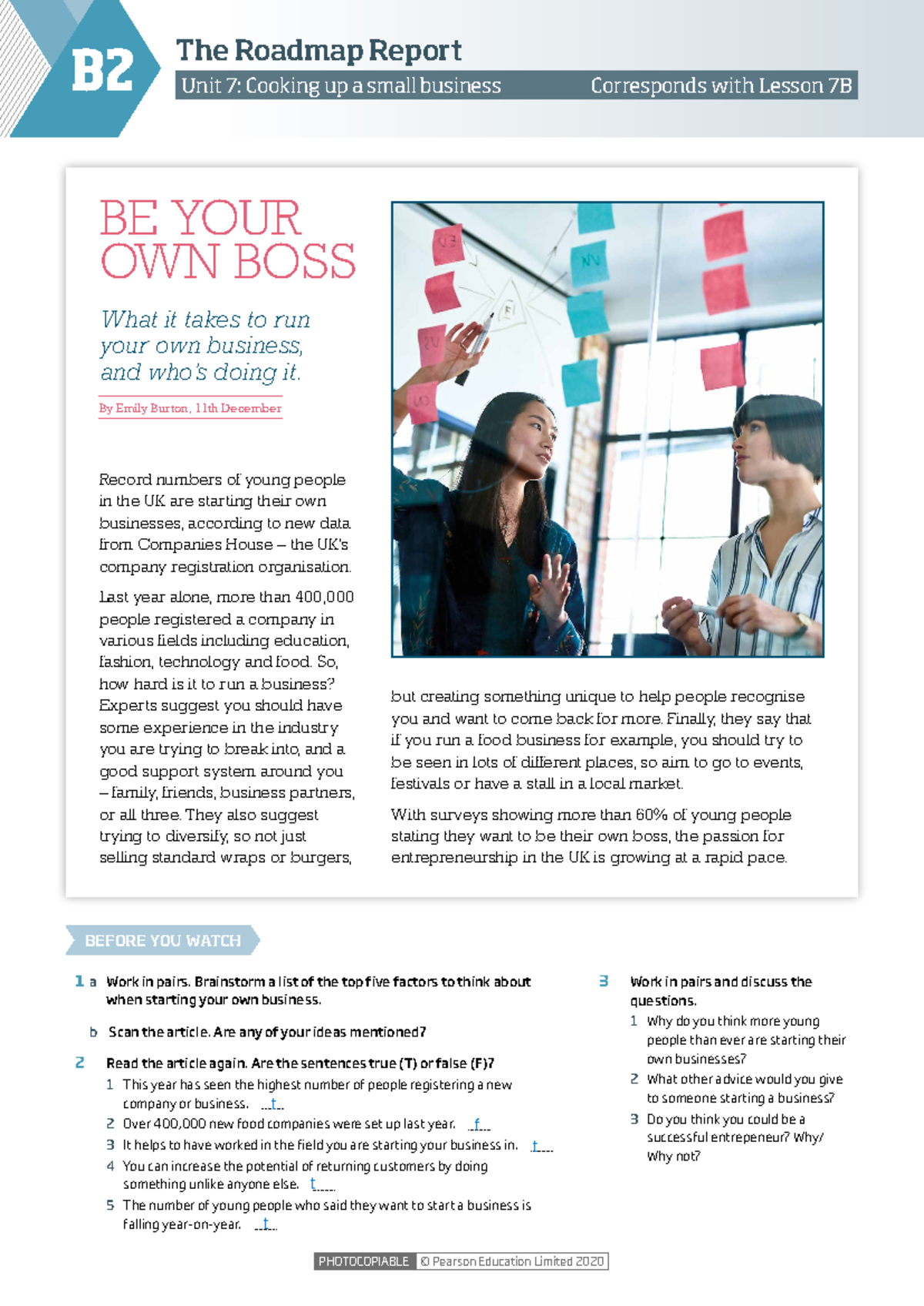 Roadmap Report B2 Worksheet Unit - The Roadmap Report Unit 1: The ...