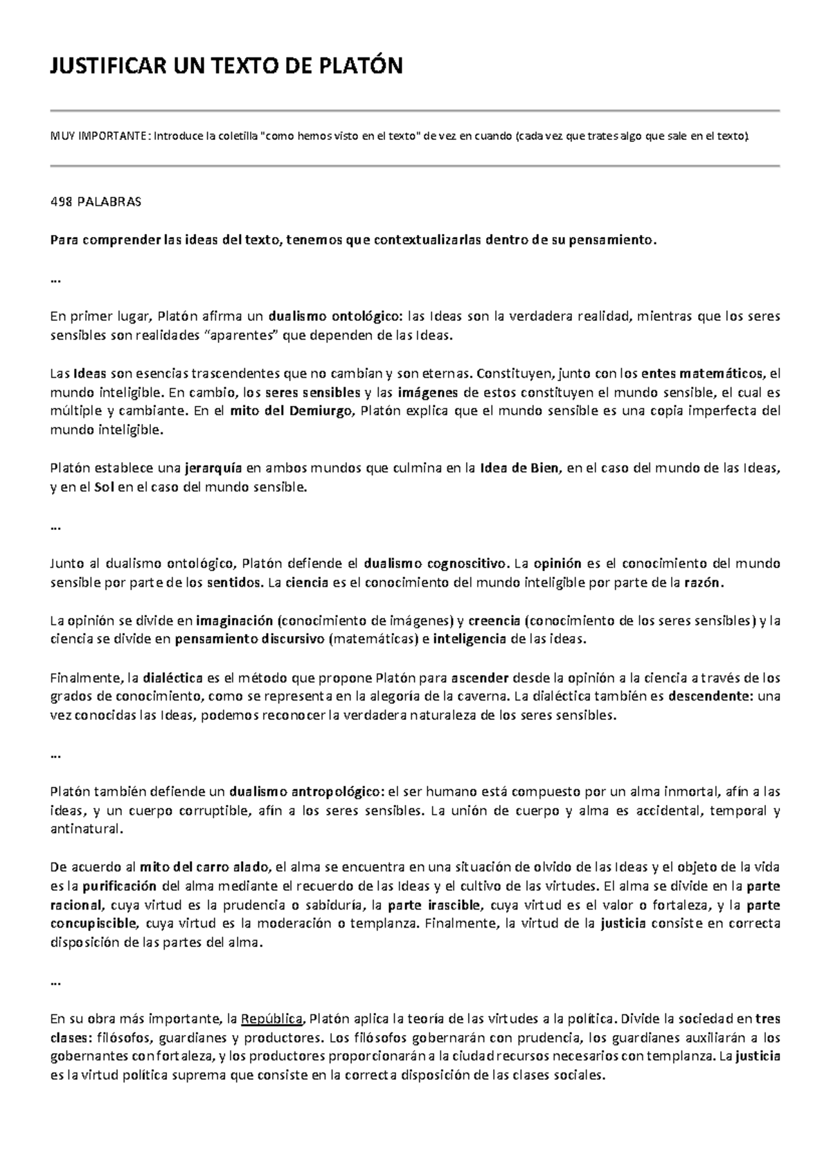 Platon-3- Justificar-498 - JUSTIFICAR UN TEXTO DE PLATÓN MUY IMPORTANTE ...