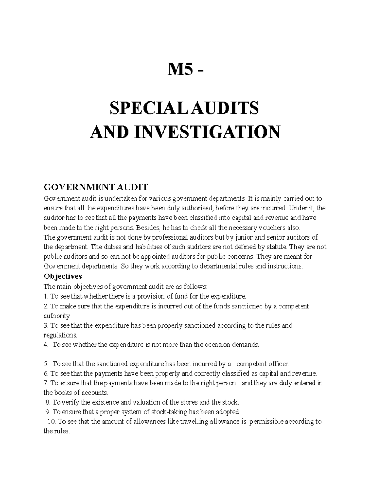 M5 Notes Module 2 Text Bcom Computer Model 1 M5 Special Audits