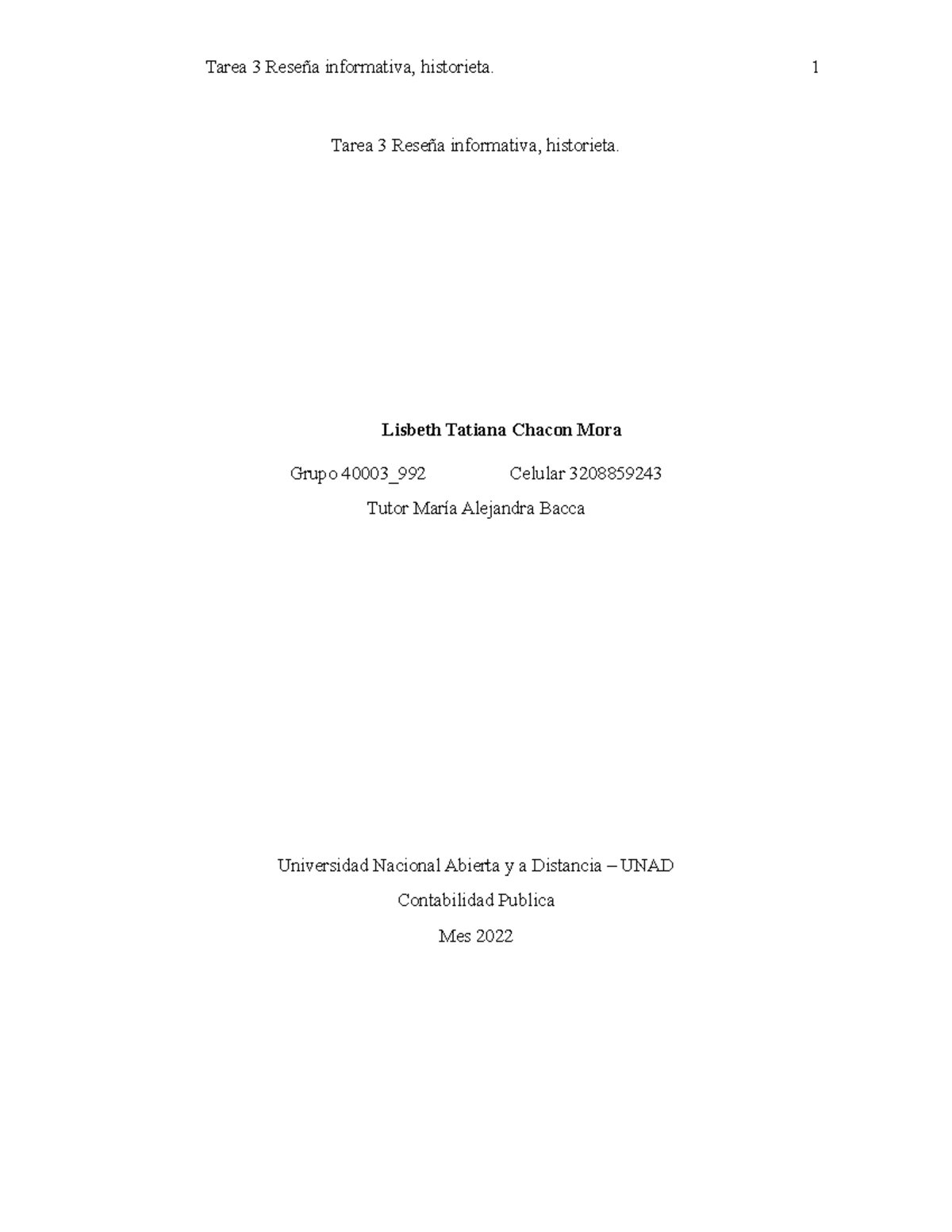 Reseña Chacon Lisbeth 992 - Tarea 3 Reseña informativa, historieta ...