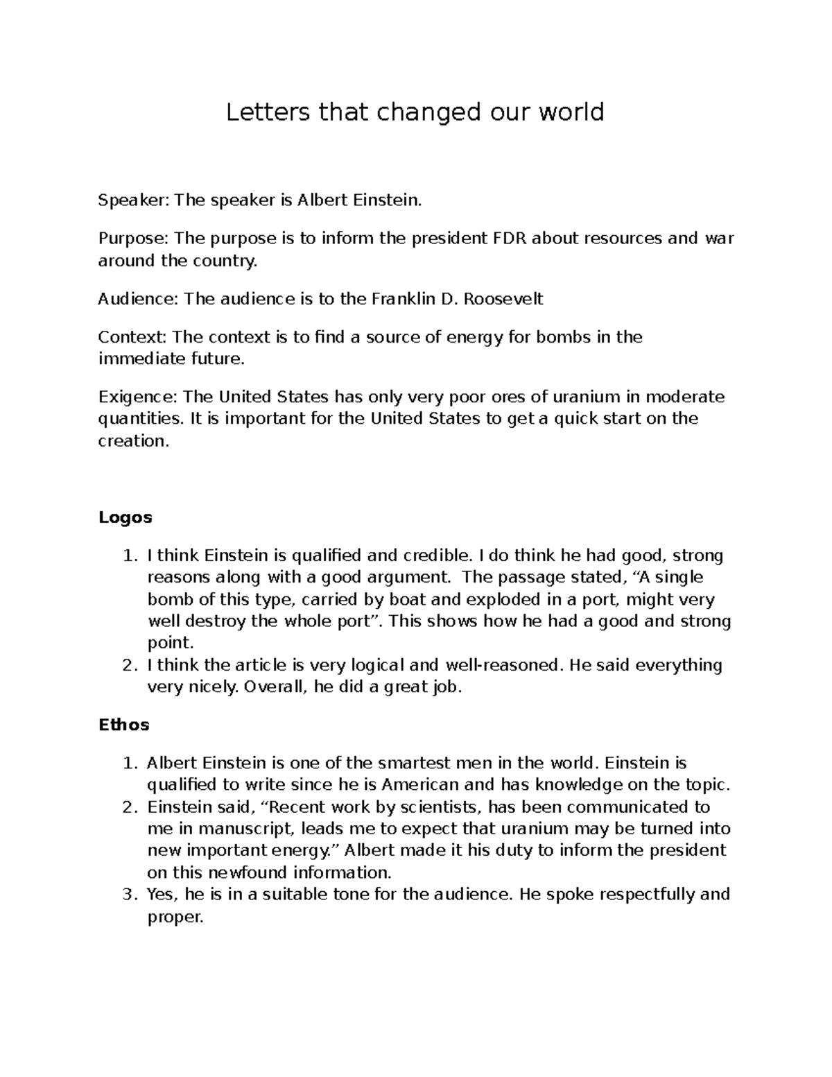 Einstein Letter - important information - Letters that changed our ...