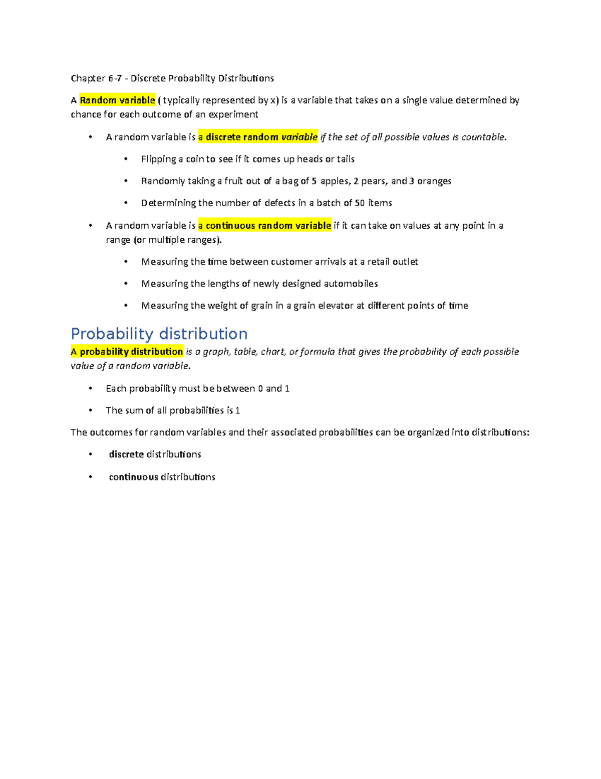 Chapter 6 and 7 - Lecture notes 6-7 - Chapter 6-7 - Discrete ...