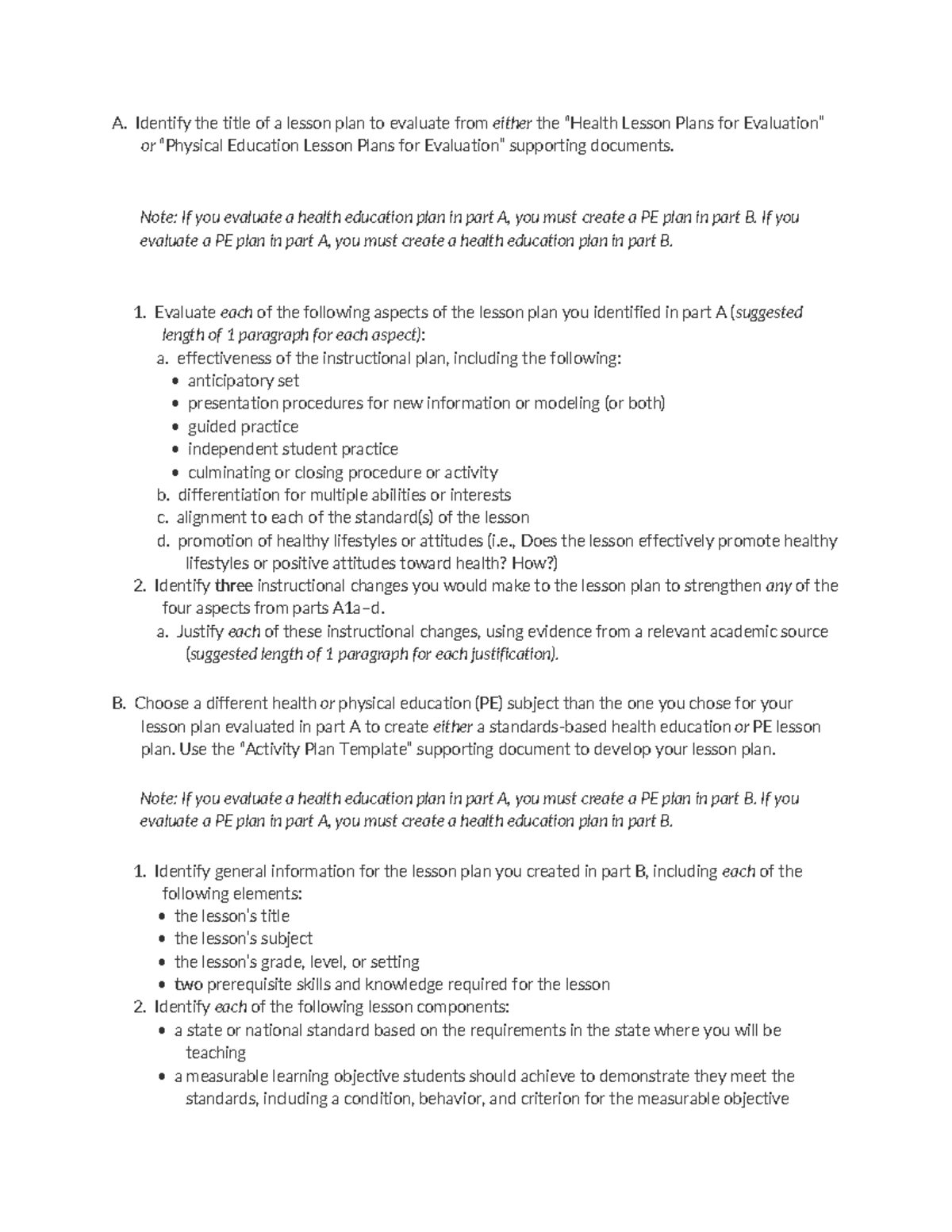 Task 1 - Task Instructions - A. Identify the title of a lesson plan to ...