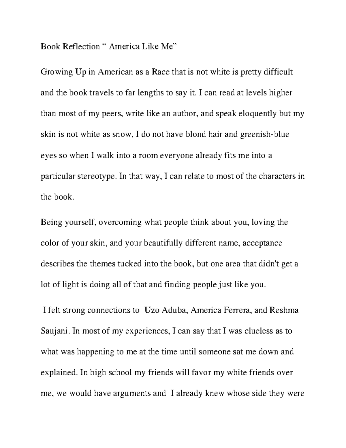 Book Reflection - I can read at levels higher than most of my peers ...