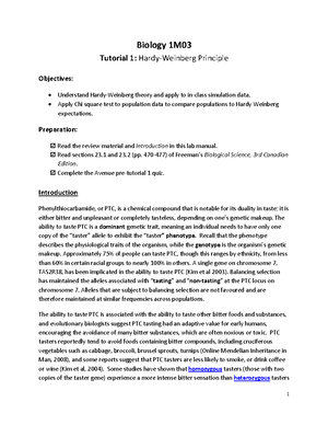 Assignment 6 Biology 3SA3 - Student name and Id