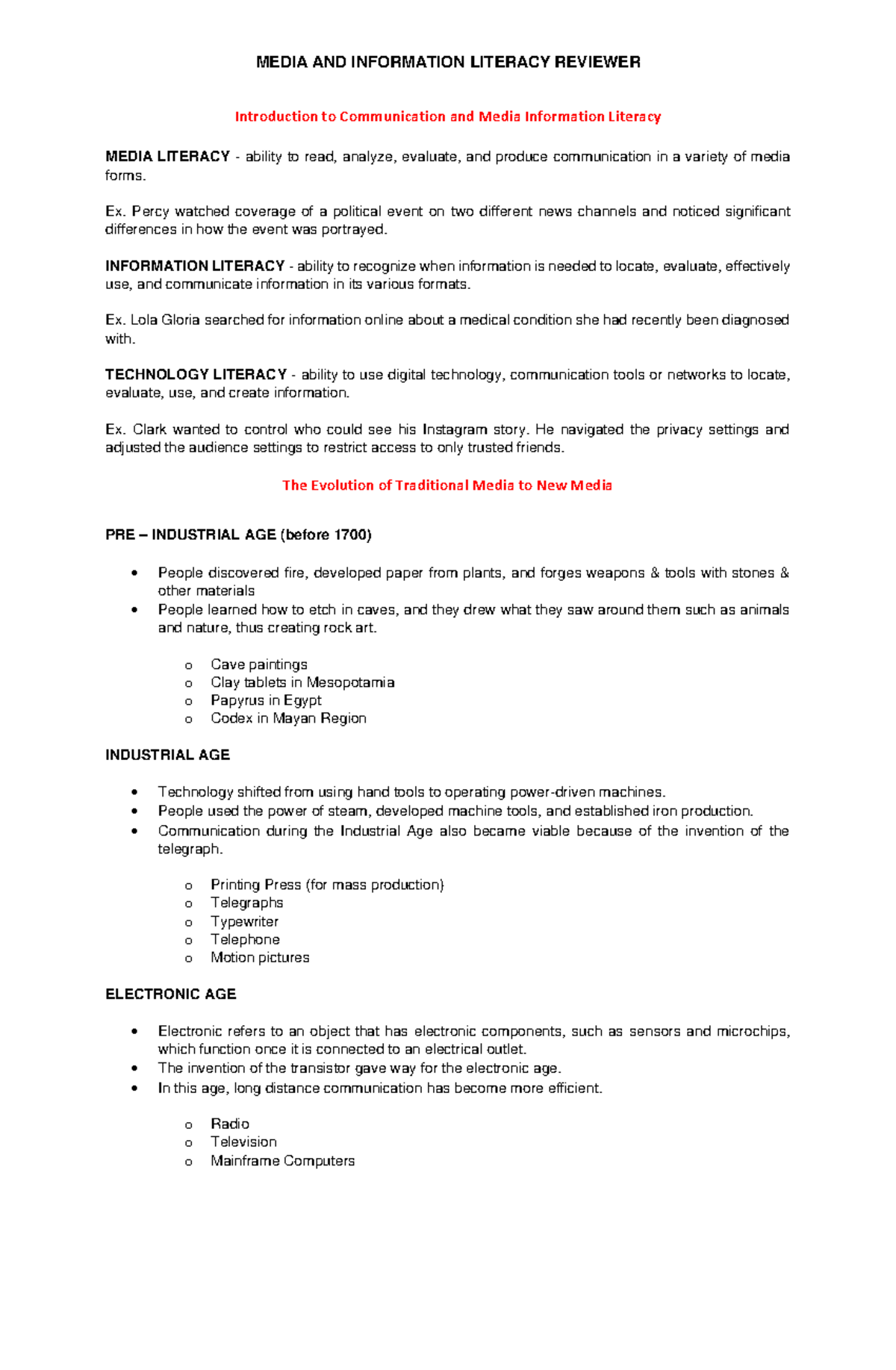 MIL 1st Quarter reviewwr - Introduction to Communication and Media ...