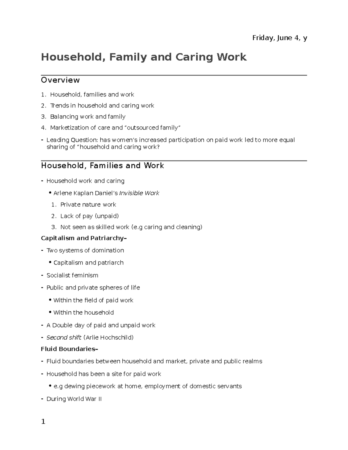 8 Household Family and Caring Work - Household, Family and Caring Work ...