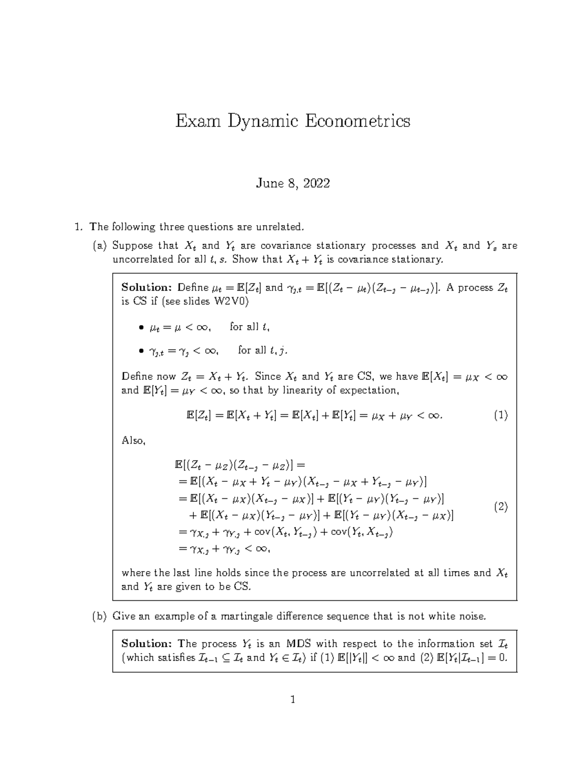 2022DESolutions - Practice exam with solutions. - Exam Dynamic ...