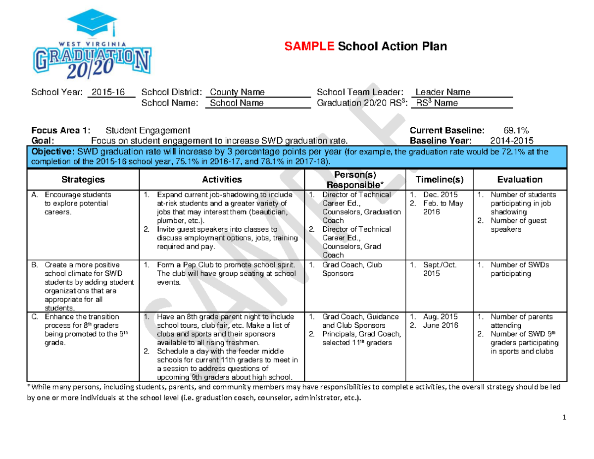 Action Plan Sample 12 15 2015 - School Year: 2015-16 School District ...