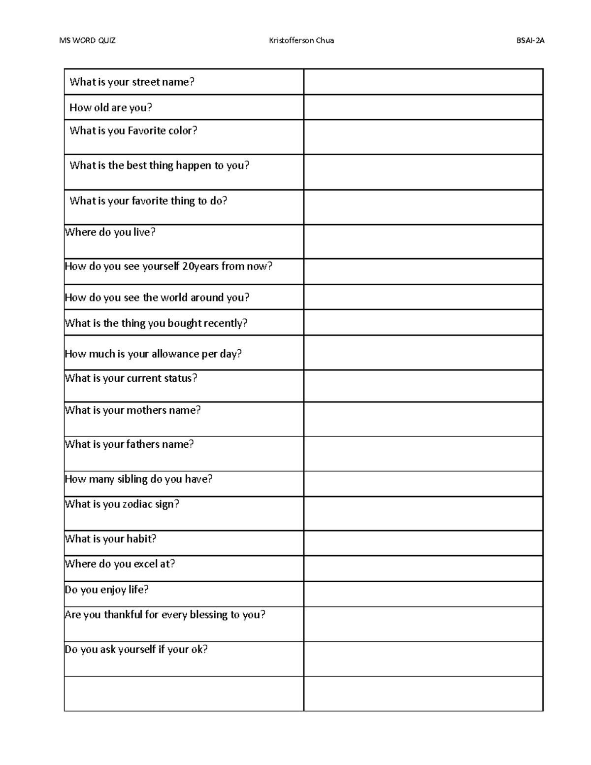 20 question copy 1 - For reviewer - MS WORD QUIZ Kristofferson Chua ...