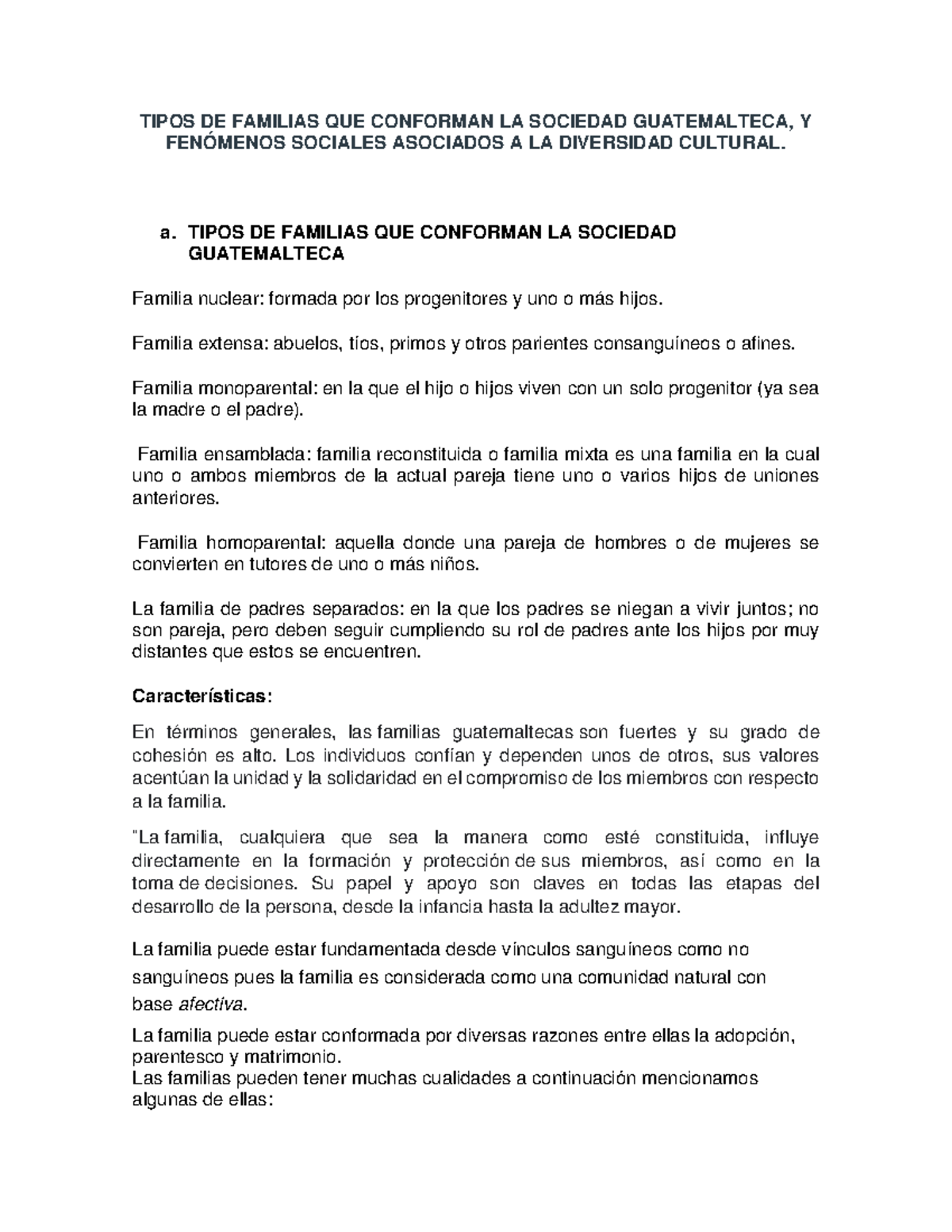 Tipos DE Familias QUE Conforman LA Sociedad Guatemalteca - TIPOS DE ...