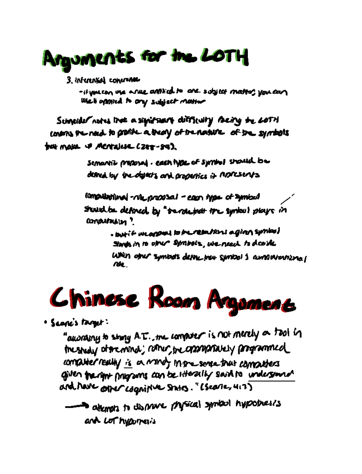 Arguments for the LOTH and Searle’s Chinese Room Argument - Argummentts ...