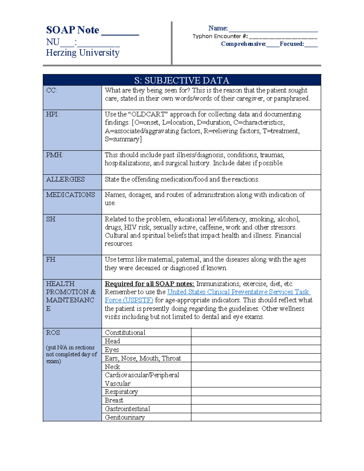NU 610 unit 4 case study - SOAP Note _______ NU___:_________ Herzing ...