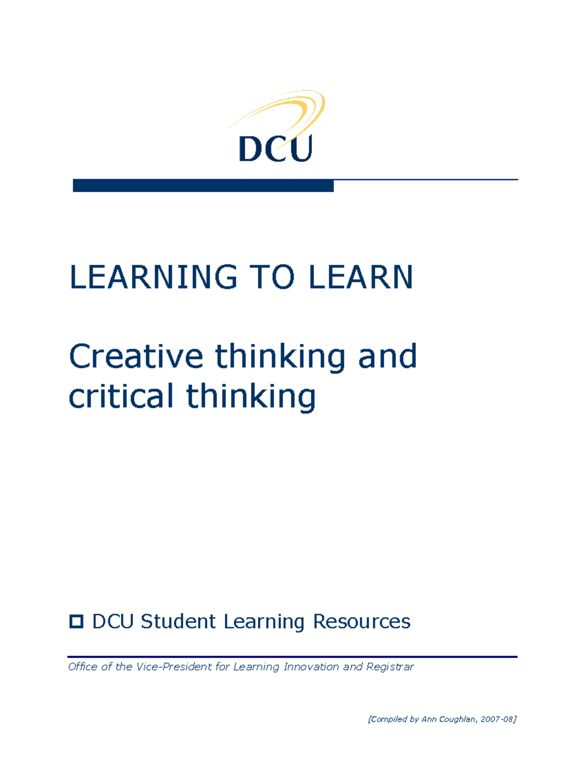 Creativeandcritical - Note Summary - - Studocu