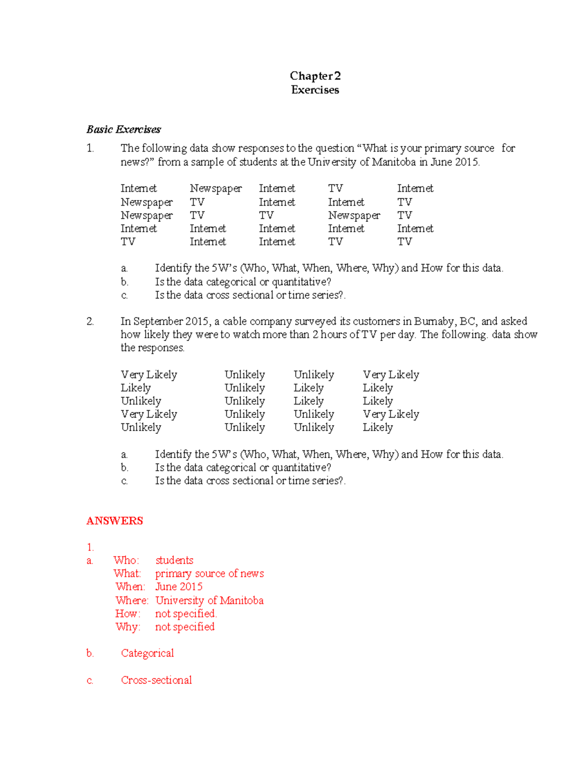 Chapter 2 Exercises with Solutions - 73-220 - U of W - Studocu