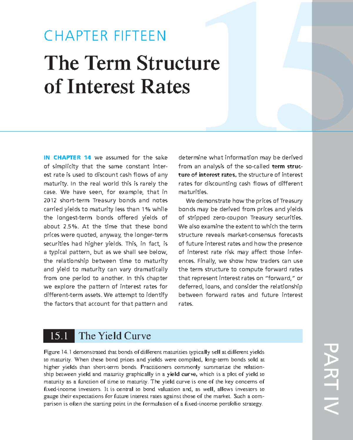 Ch15 the term structure of intrest rate - 155 PART IV IN CHAPTER 14 we ...