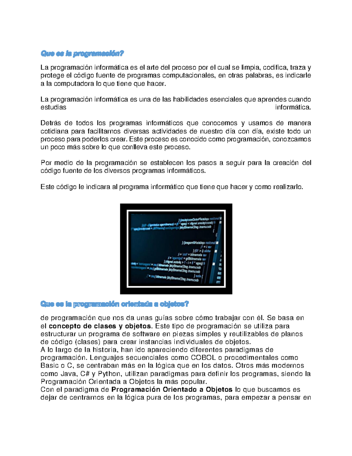 13-EQ2-INV1 - apuntes - La programación informática es el arte del ...