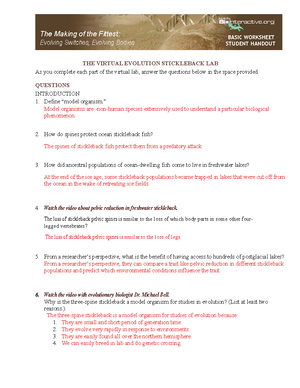 Stickleback Basic Lab Student-converted - Evolving Switches, Evolving ...