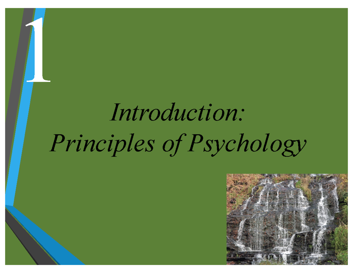 Prof Lecture Slides - Introduction: Principles of Psychology 1 1 ...