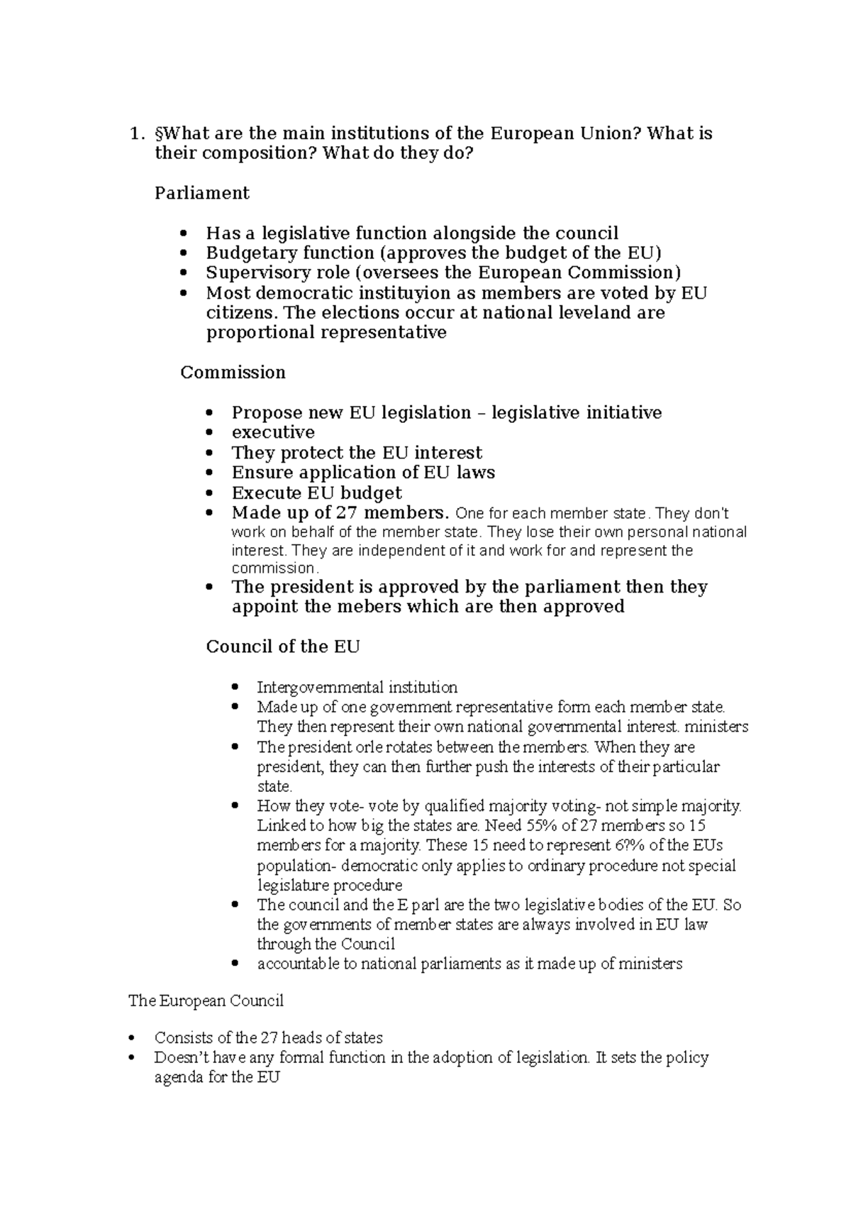 EU Con tutorial 1 - introduction to EU law - §What are the main ...