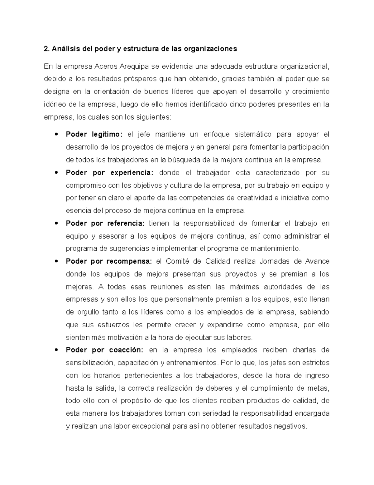 Tipos DE Poder Y Estructura Organizacional - 2. Análisis del poder y ...