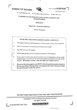 EDPM CSEC Paper 1 2020 - practice - Bachelor of Business Administration ...