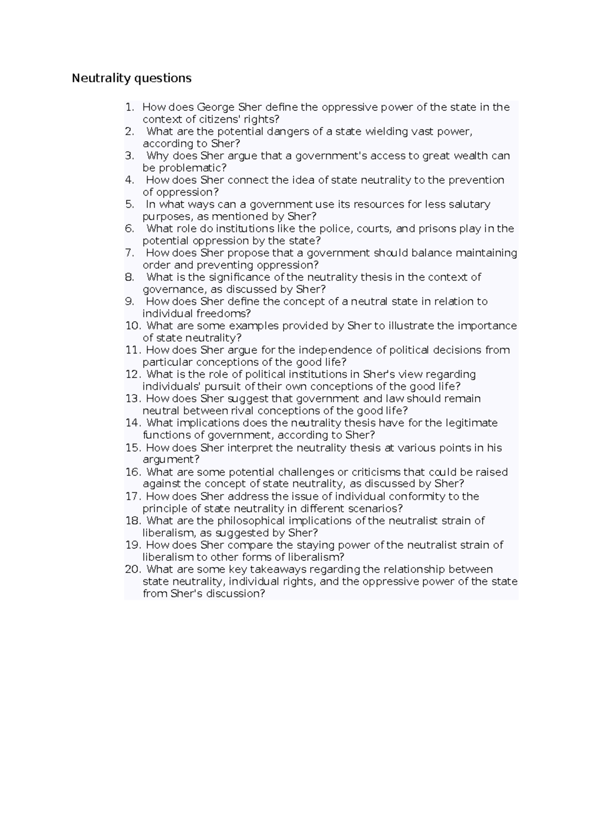 Political philosophy Questions on multiculturalism and neutrality ...