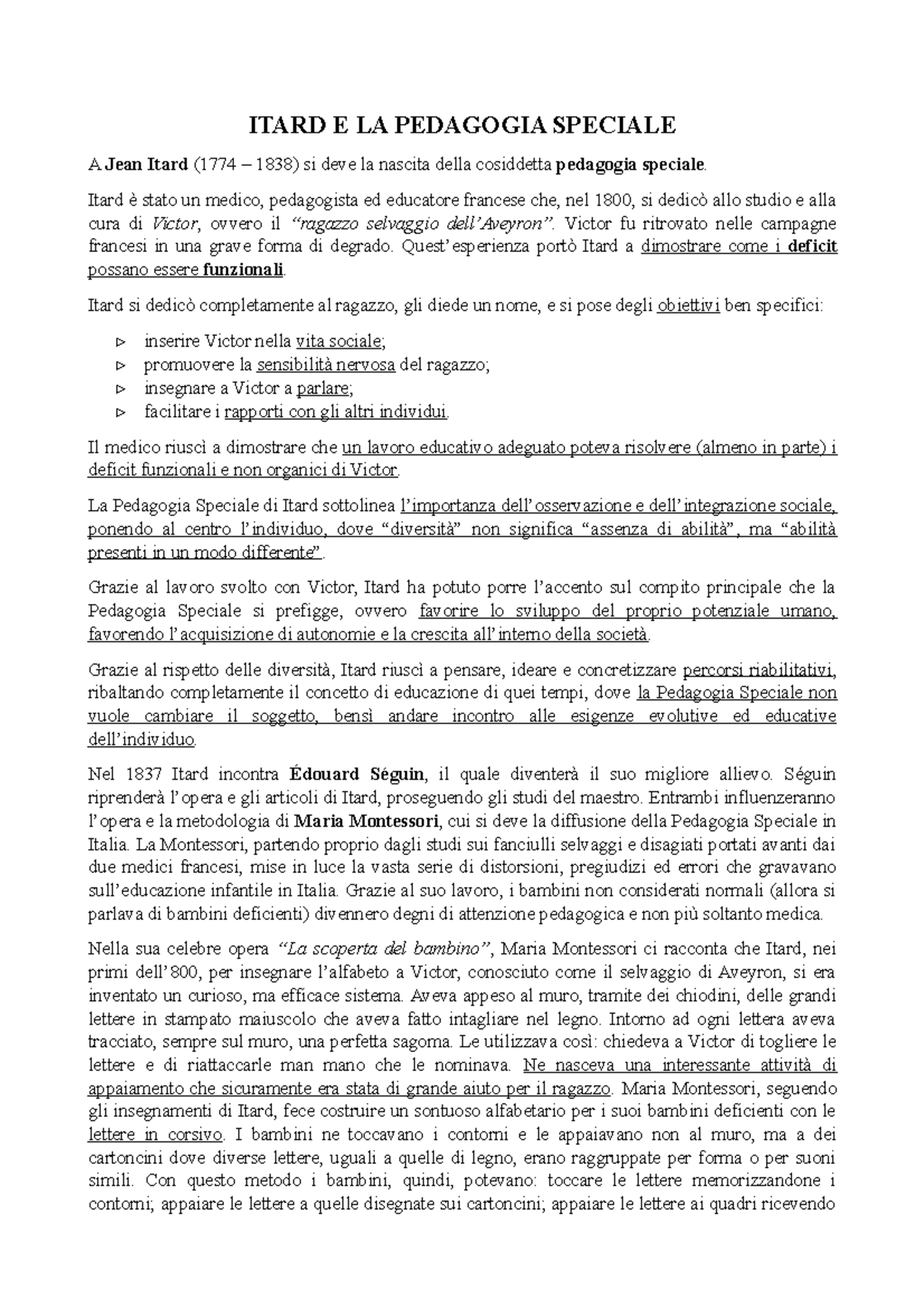 Itard E LA Pedagogia Speciale - ITARD E LA PEDAGOGIA SPECIALE A Jean ...