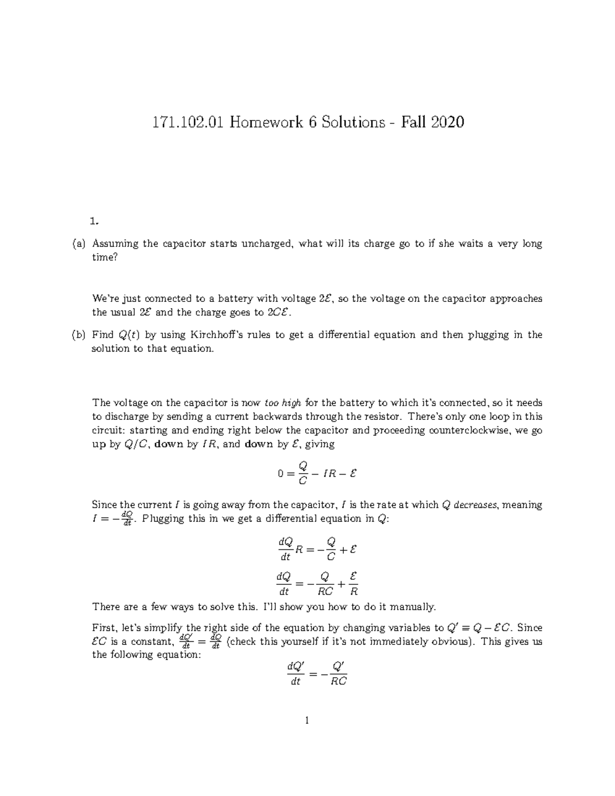 Homework 6 with solutions - 171.102 Homework 6 Solutions - Fall 2020 1 ...