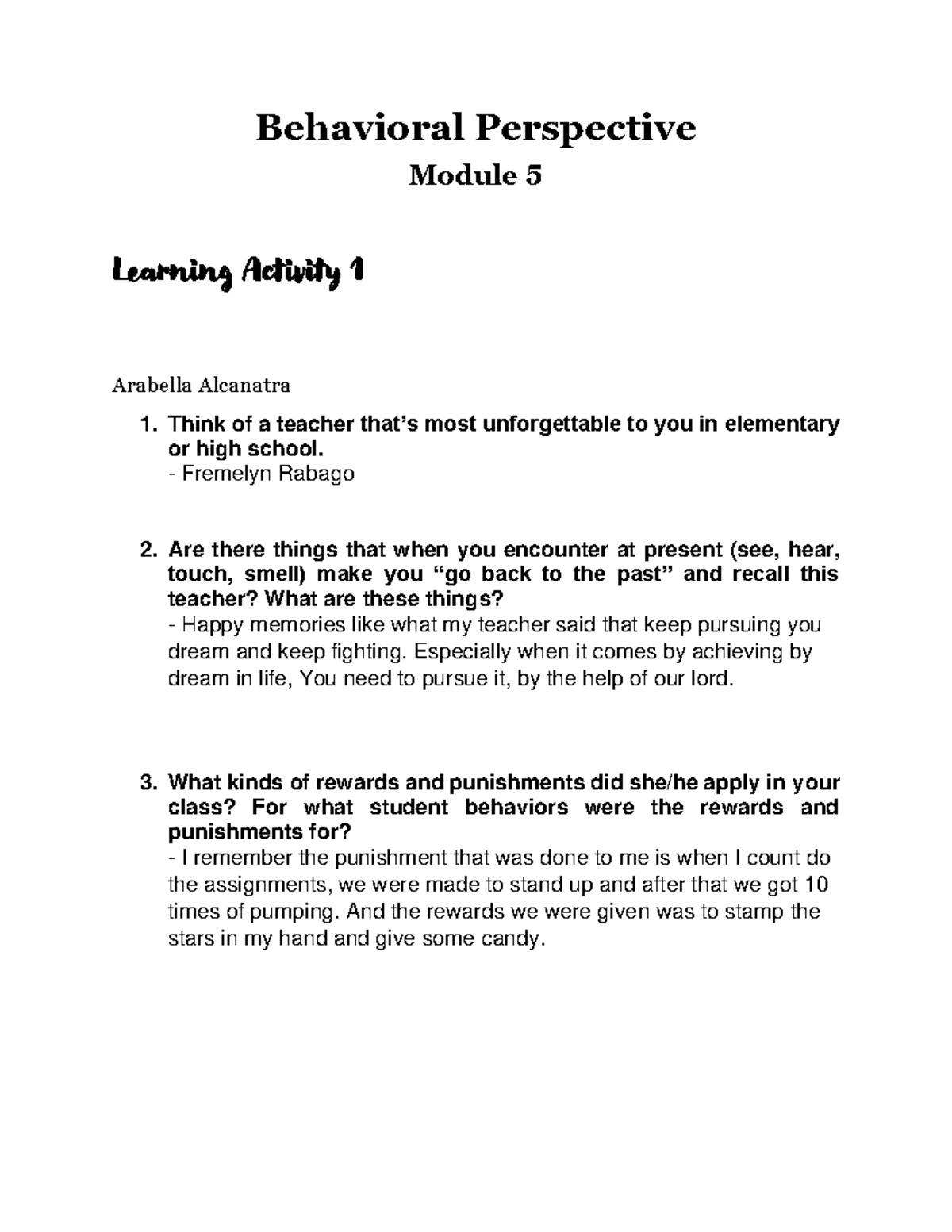 Activity 5 Group 8 - vagaavabahhytav - Behavioral Perspective Module 5 ...