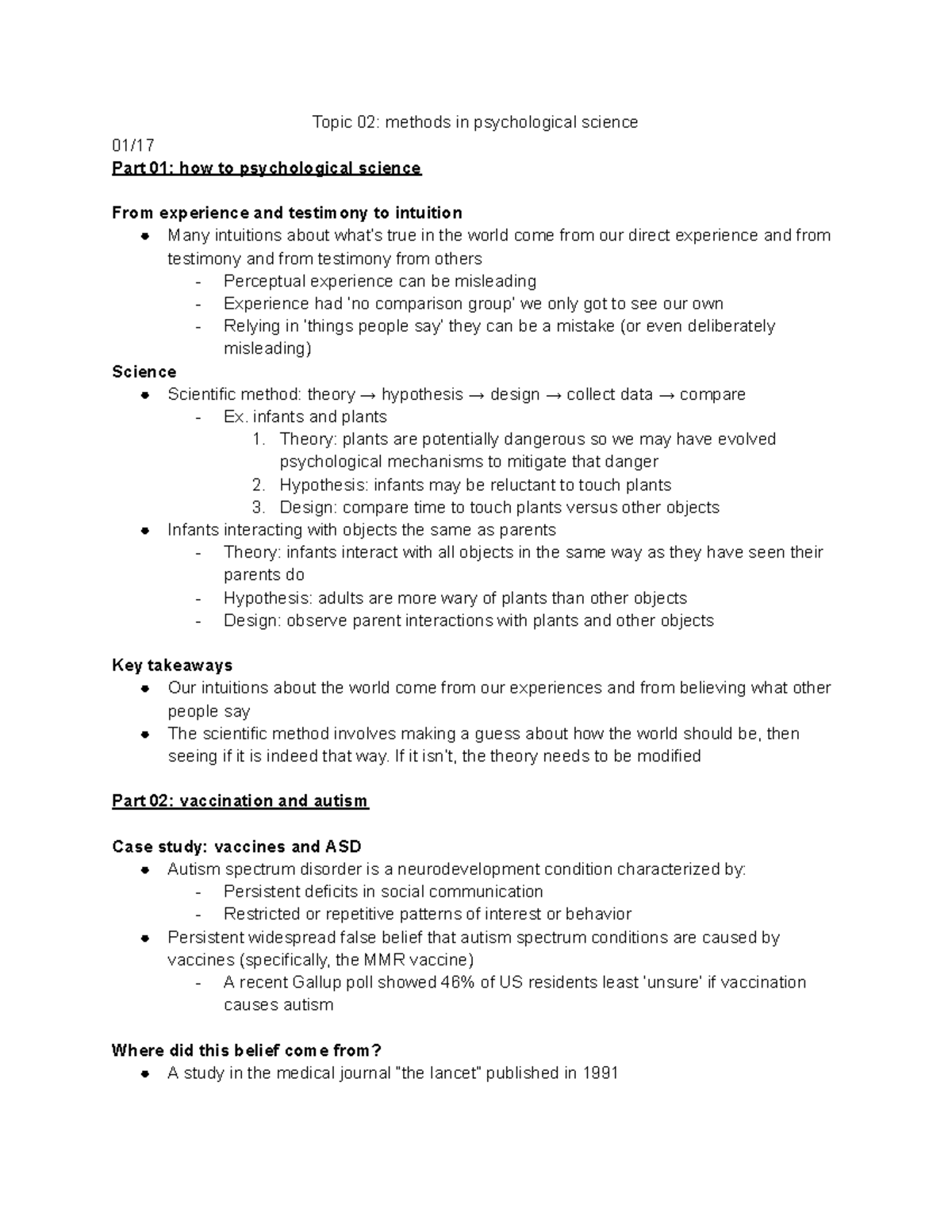Psych week 2 - Topic 02: methods in psychological science 01/ Part 01 ...