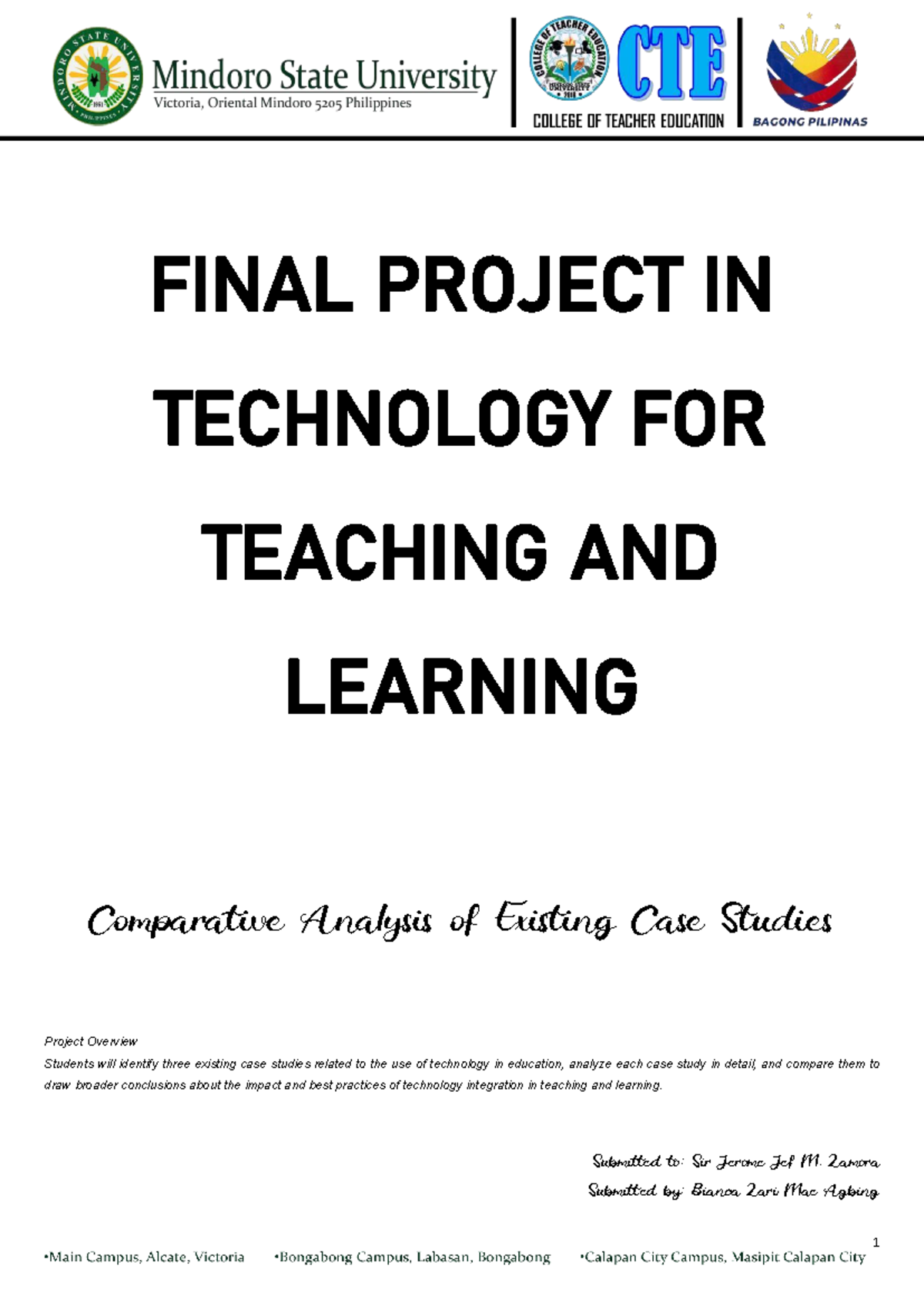 Comparative Analysis of Existing Case Studies - FINAL PROJECT IN ...