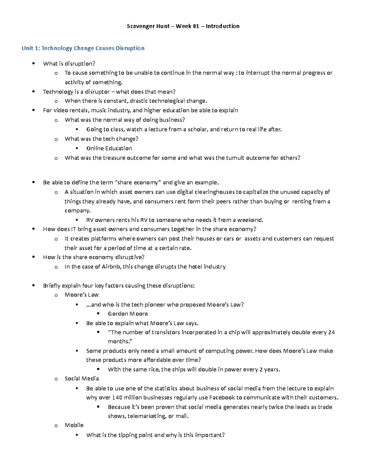 Scavenger Hunt 01-Tech Change - Scavenger Hunt – Week 01 – Introduction ...