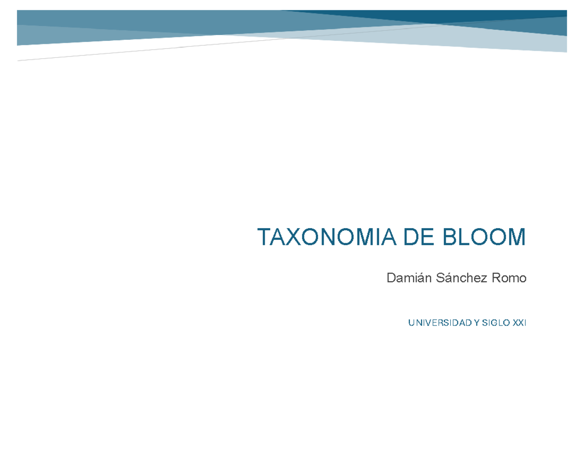 Taxonomia de bloom - Estrategias de aprendizaje - TAXONOMIA DE BLOOM ...
