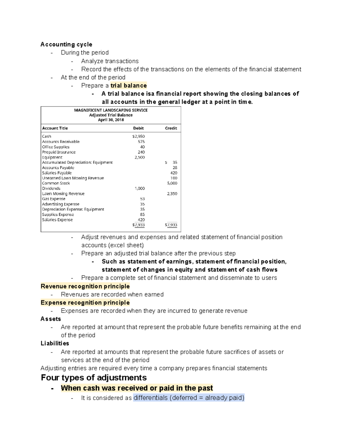 Chapter 4 - Accounting cycle - During the period - Analyze transactions - Record the effects of ...